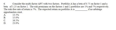 Solved 6 Consider The Multi Factor Apt With Two Factors