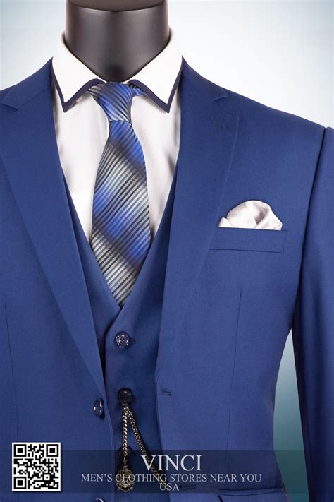 Twilight Blue Vested Slim Fit Suit For Men Solid Color Style Sv2900