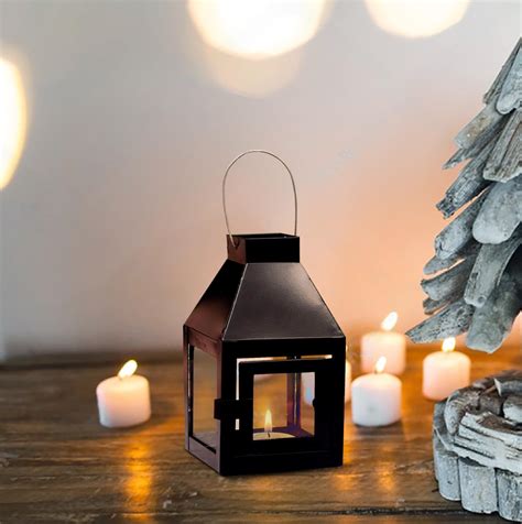 Rely Black Metal Lantern Candle Holder For Indoor