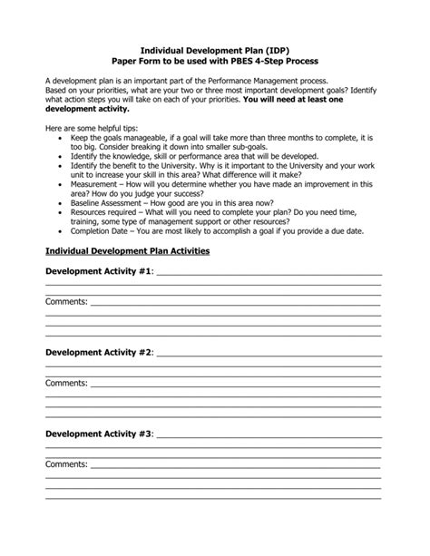 Individual Development Plan Idp