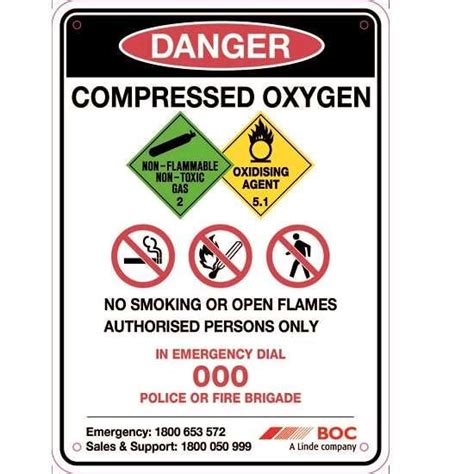 Oxygen Storage Signs