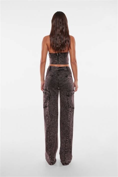 Armen Pants Purple Acid Wash In 2025 Denim Halter Top Denim Wash