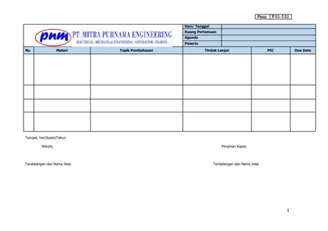 Format Dokumen Mom Standard Pdf