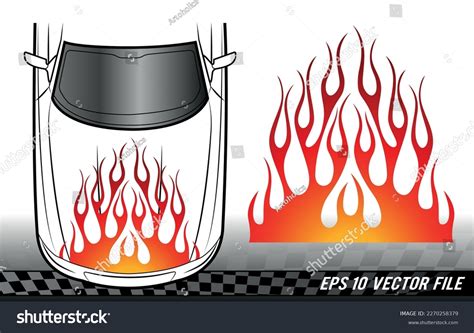 Fire Flames Racing Car Decal Vector Stock Vector Royalty Free 2270258379 Shutterstock