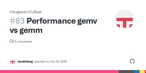 performance gemv vs gemm · issue 83 · cnugteren clblast · github