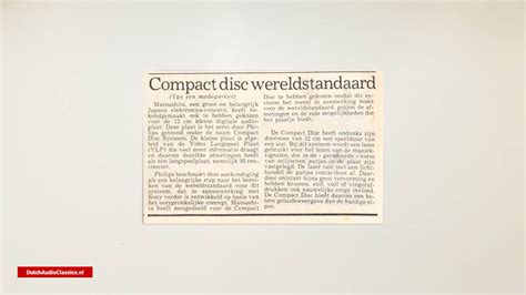 Compact Disc World Standard Newspaper Article Wednesday May 27 1981 Dutchaudioclassics Nl