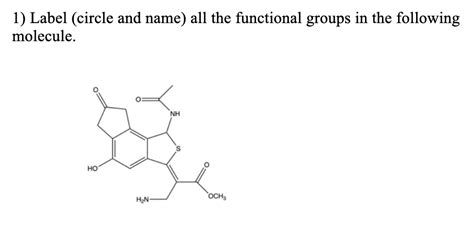 Solved Label Circle And Name All The Functional Groups Chegg