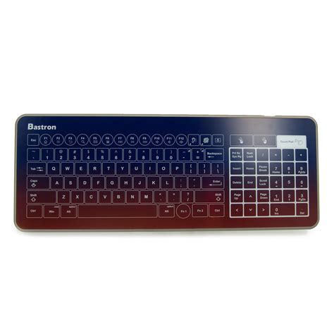 Glass Touch Smart Keyboard Wired Matte Silver Multicolor Gradient
