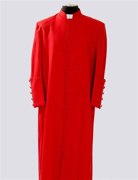 Mens 33 Button Cassock And Band Cincture Clergy Robe Red Holy Land