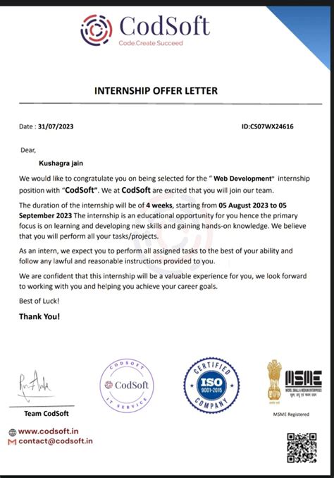 kushagra jain on linkedin codsoft codsoftinternship webdevelopment