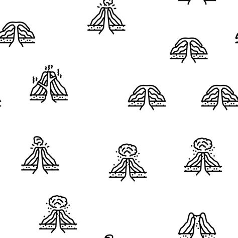 Volcano Lava Eruption Nature Vector Seamless Pattern 23245899 Vector