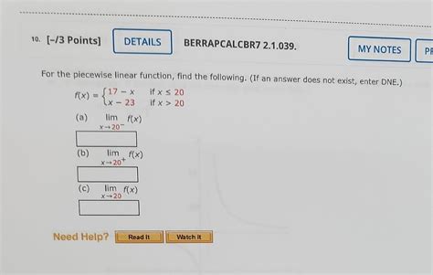 Solved For The Piecewise Linear Function Find The