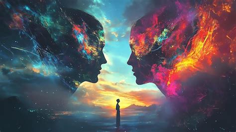 Cosmic Dualism Premium Ai Generated Image