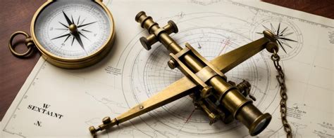 Antique Brass Sextant On A Nautical Chart Perfect For Maritime Exploration Premium Ai
