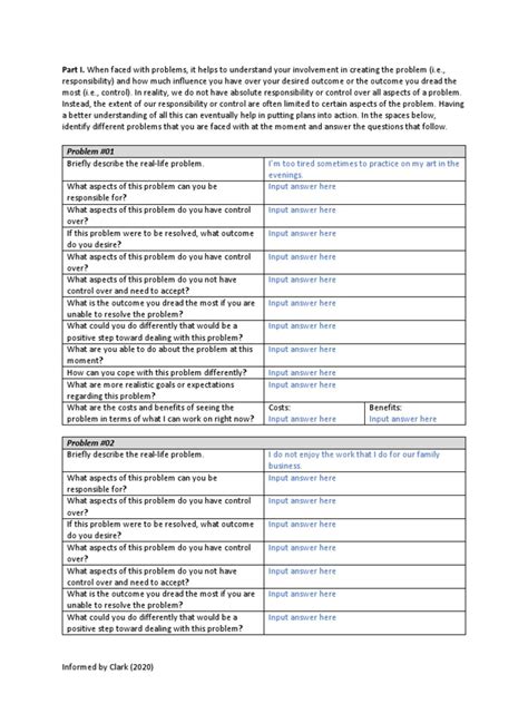 Restatement Of The Problem Worksheet Pdf Cognitive Science Psychology