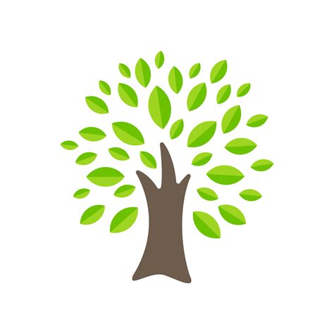 Tree Icon Simple Flat Green Tree Design Economical Paper Usage Ideas To