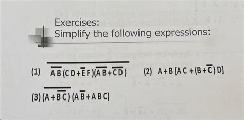 Solved Exercises Simplify The Following Expressions 1