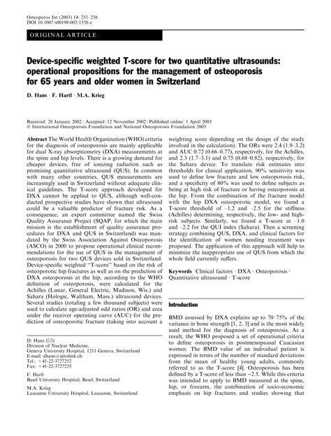 Pdf Device Specific Weighted T Score For Two Quantitative Ultrasounds