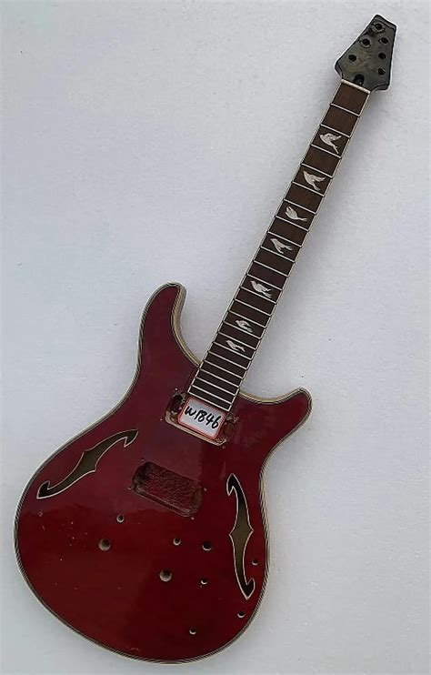 Red Double Cutaway Guitar Body With Neck Rosewood Reverb