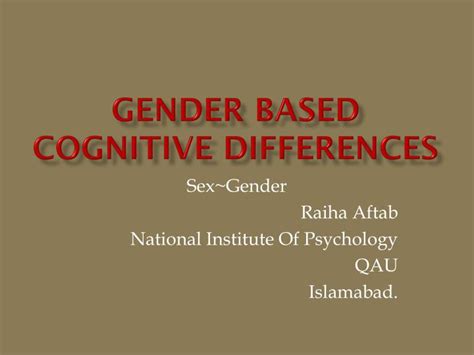 Ppt Gender Based Cognitive Differences Powerpoint Presentation Free