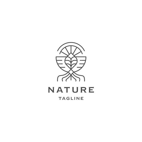 Premium Vector Tree Line Logo Design Template Flat Vector