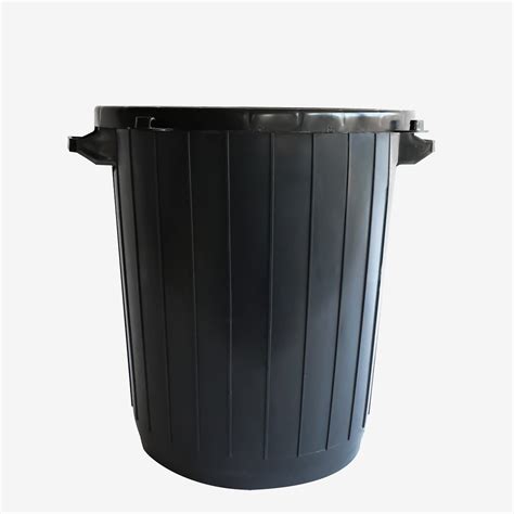 Round Eco Sustainable Bin 80 L Black