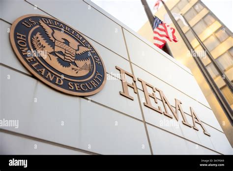 Fema Federal Emergency Management Agency Sign And The Us Department