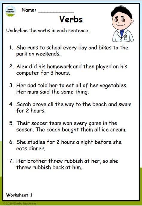 Grade 4 Verb Worksheets Free Printables Worksheets
