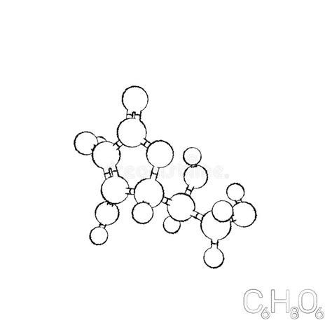 Ascorbic Acid Model Molecule Isolated On White Background Stock