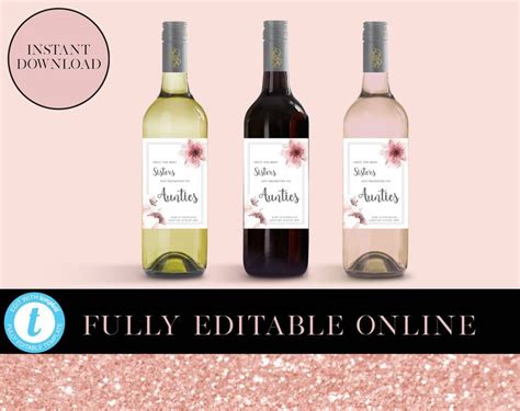 Only The Best Sisters Make The Best Aunties Customised Wine Label