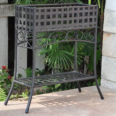 Pemberly Row Iron Rectangular Outdoor Plant Stand Cymax Business