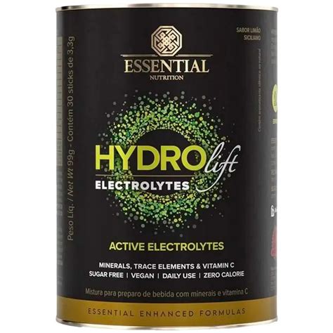 Hydrolift Eletrolitos Vit C Limao 30 Saches Essential Nutrition