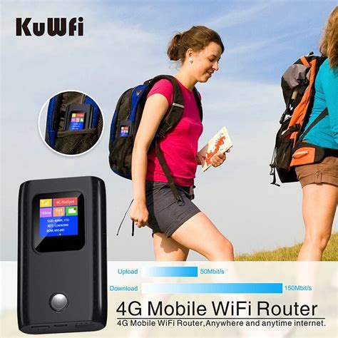 Kuwfi Unlock 4g Lte Router 150mbps Outdoor Hotspot 6000mah Mobile