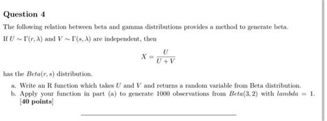Solved The Following Relation Between Beta And Gamma Chegg Com