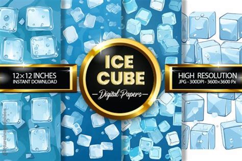 Ice Cube Digital Papers Graphic By Hurairagraphics · Creative Fabrica