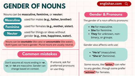 Gender Nouns In English With Examples • Englishan