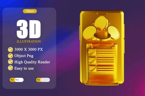 Premium Psd 3d Illustration Golden Mobile Payment 3