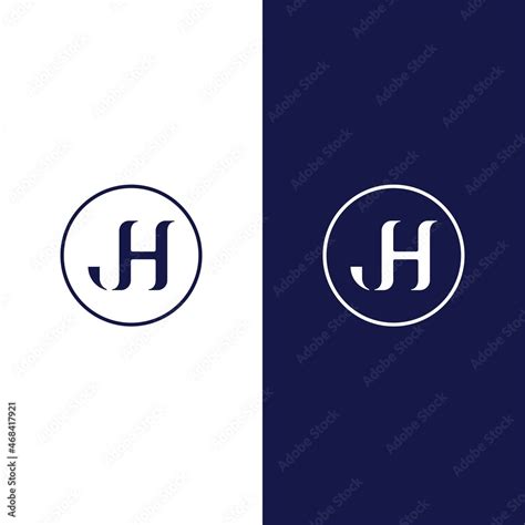 Initials Logo Vector Letter Jh Classic And Clean Design Stock Vector