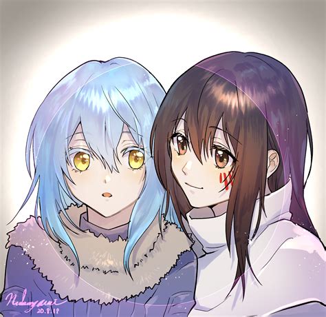 Rimuru Tempest And Izawa Shizue Tensei Shitara Slime Datta Ken Drawn