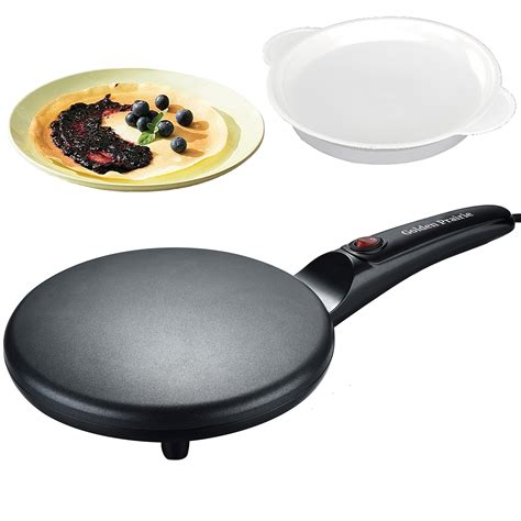 Ovente Electric Crepe Maker And Pancake Griddle Cooktop With 12