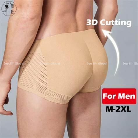 Joe Sir Men Boxer Underwear Pad Padded Boxer Shorts Butt Lifter Padding