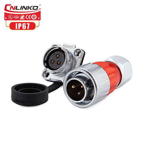 3 Pin Male And Female Waterproof Cable Connector For Power Supply