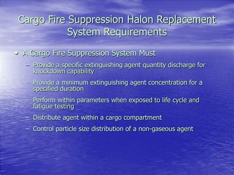 Ppt Halon Replacement For Airplane Cargo Compartments What It Takes