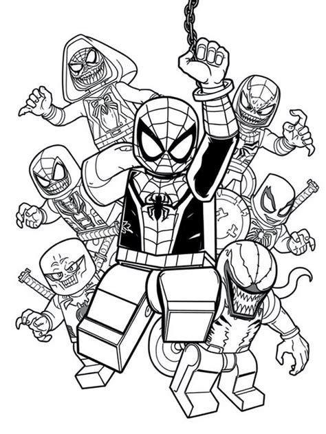 Easy Lego Spiderman Coloring Pages