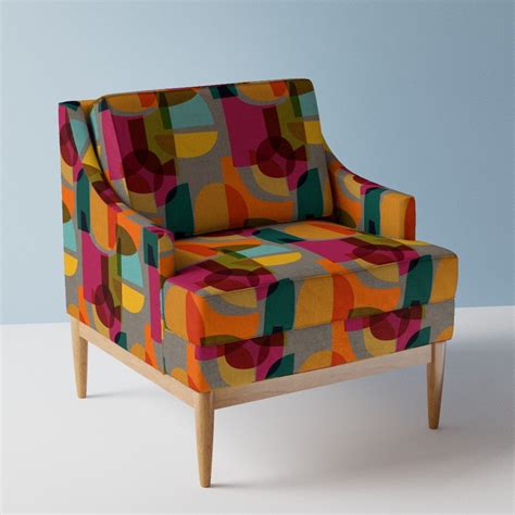 Midcentury Modern Upholstery Fabric Kaleidoscope By Ceciliamok Bright