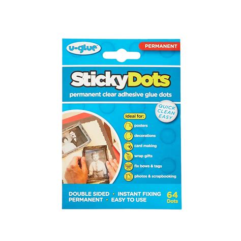 U Glue Sticky Glue Dots Extra Strength Permanent 10mm Pack Of 64