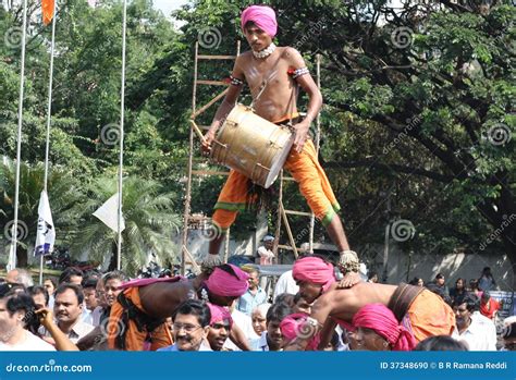 Tribals Perform Dappu Dance Editorial Image 37347348