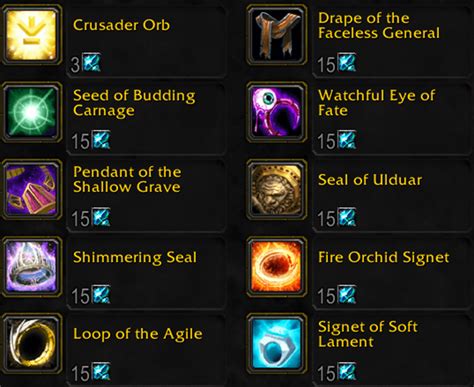 New Sidereal Essence Values For Ulduar 10hm Items On The Ptr R Classicwow