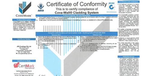 Codemark™ Accreditation For Cova Wall® Cladding System And Bca Approved
