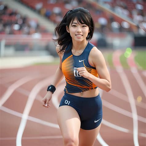Beautiful One Japan Female Track And Field Athlete、a Lively Ride On The